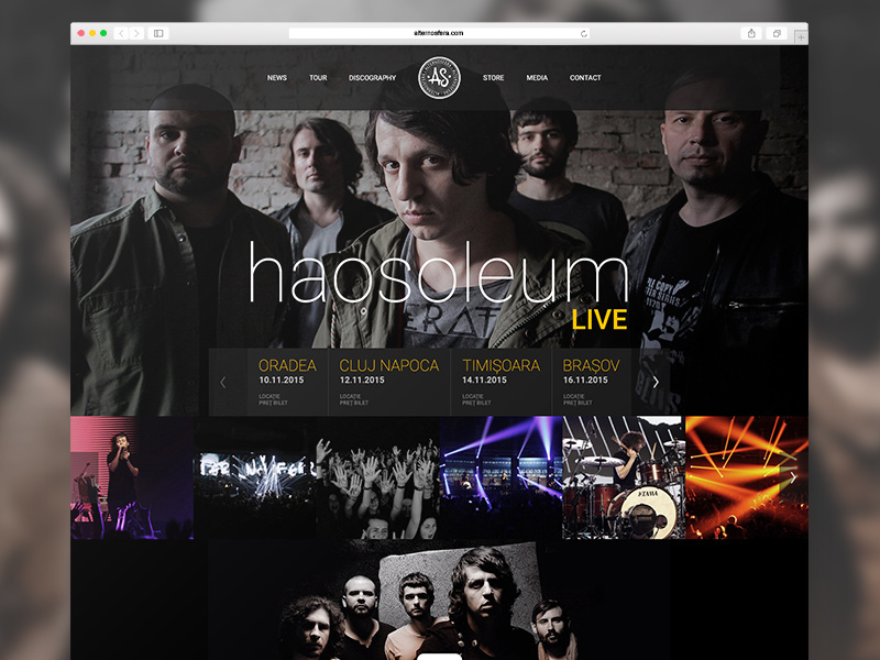Music band website design by Daniel Andor on Dribbble