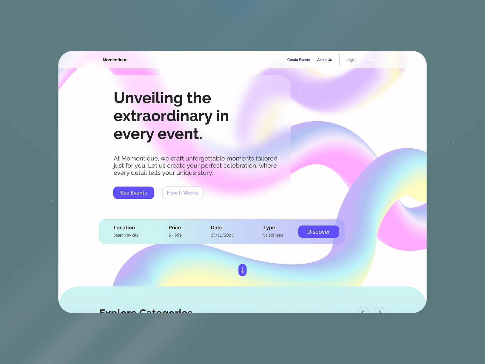 Eventbrite alike Website Design by Sooyoun Yoo on Dribbble
