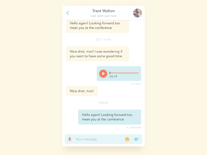 Simple chat app by Andrei Mironov on Dribbble