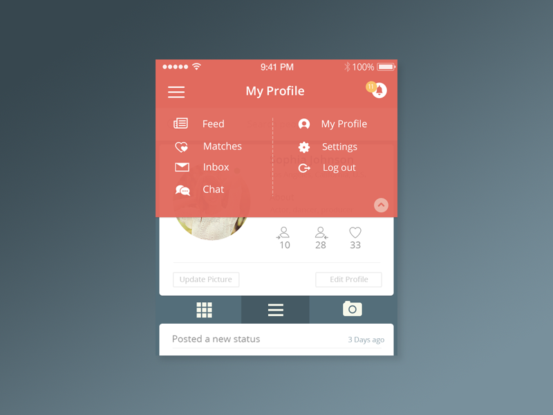 iOS Menu Design by Tinjo Thomas on Dribbble