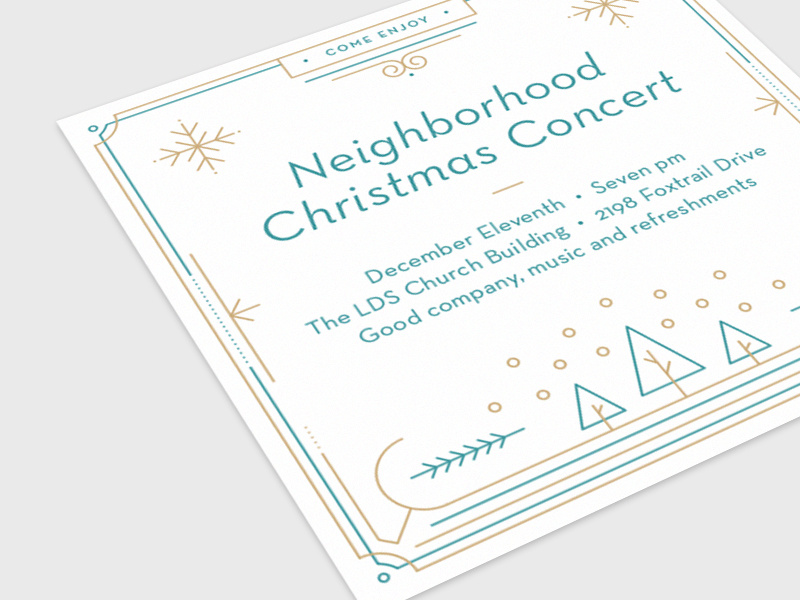 Christmas Concert Invitation Card by Cort McGinty on Dribbble