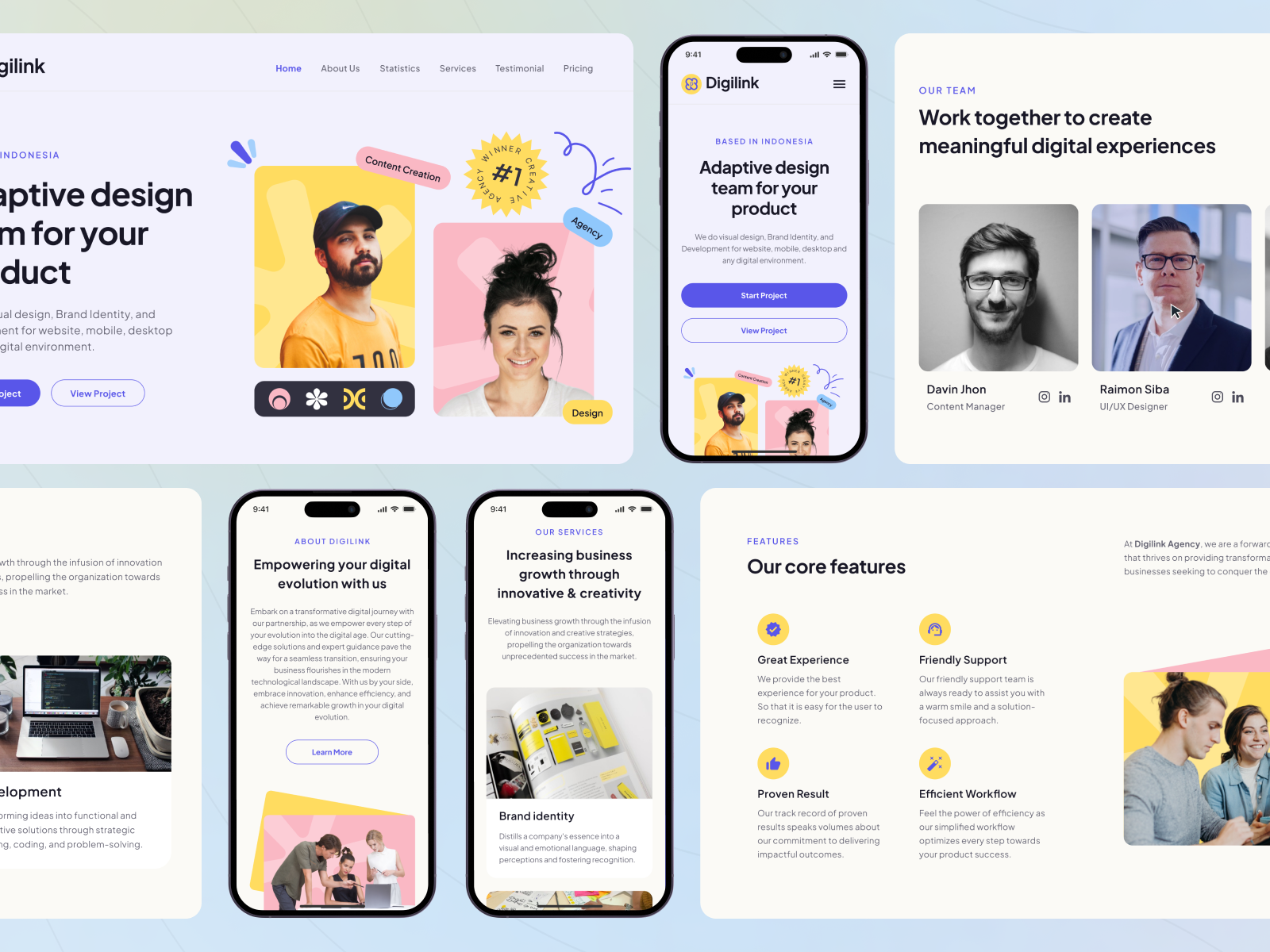 Digilink - Digital Agency Landing Page - Responsive - Mockup by Tegar ...