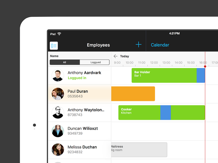 Calendar View for Employees by Philippe Hong on Dribbble