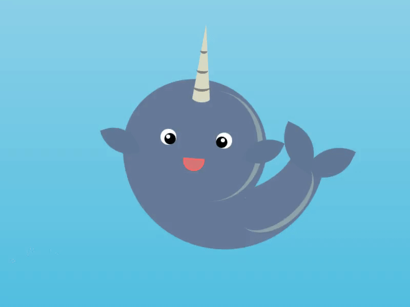 Animated Narwhals Digital Illustrations