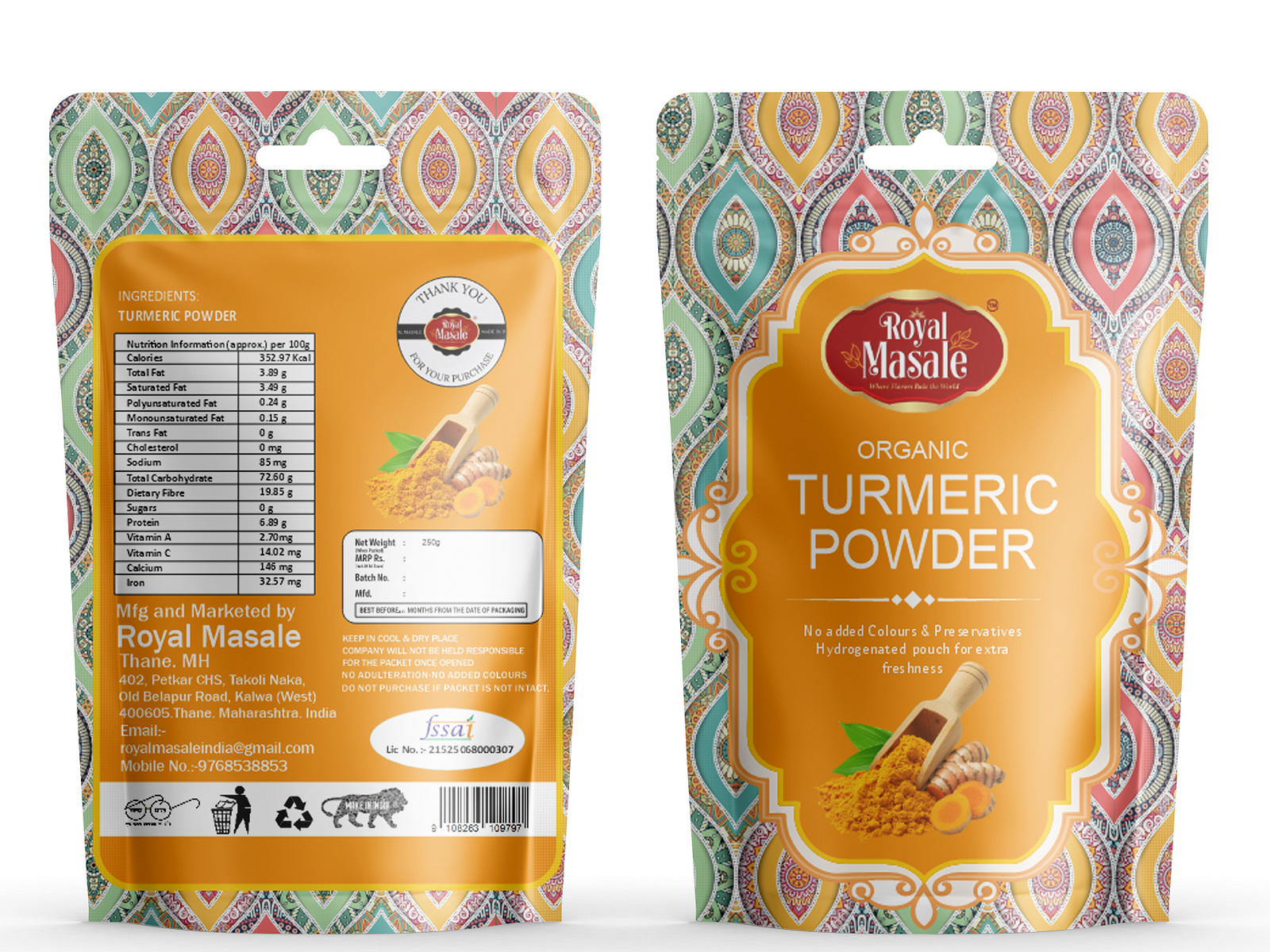 Turmeric Powder pouch Design by eCare Packaging on Dribbble