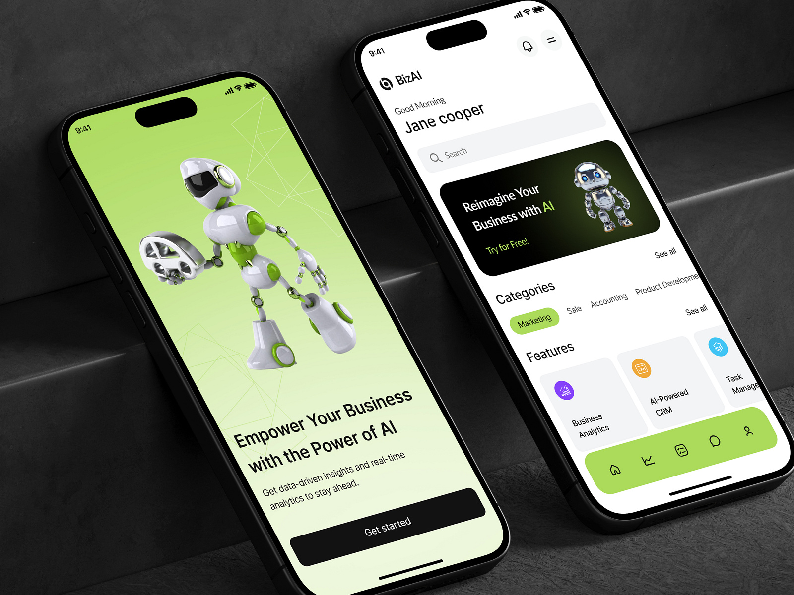 AI app design mobile app by Moonspire Design Agency on Dribbble