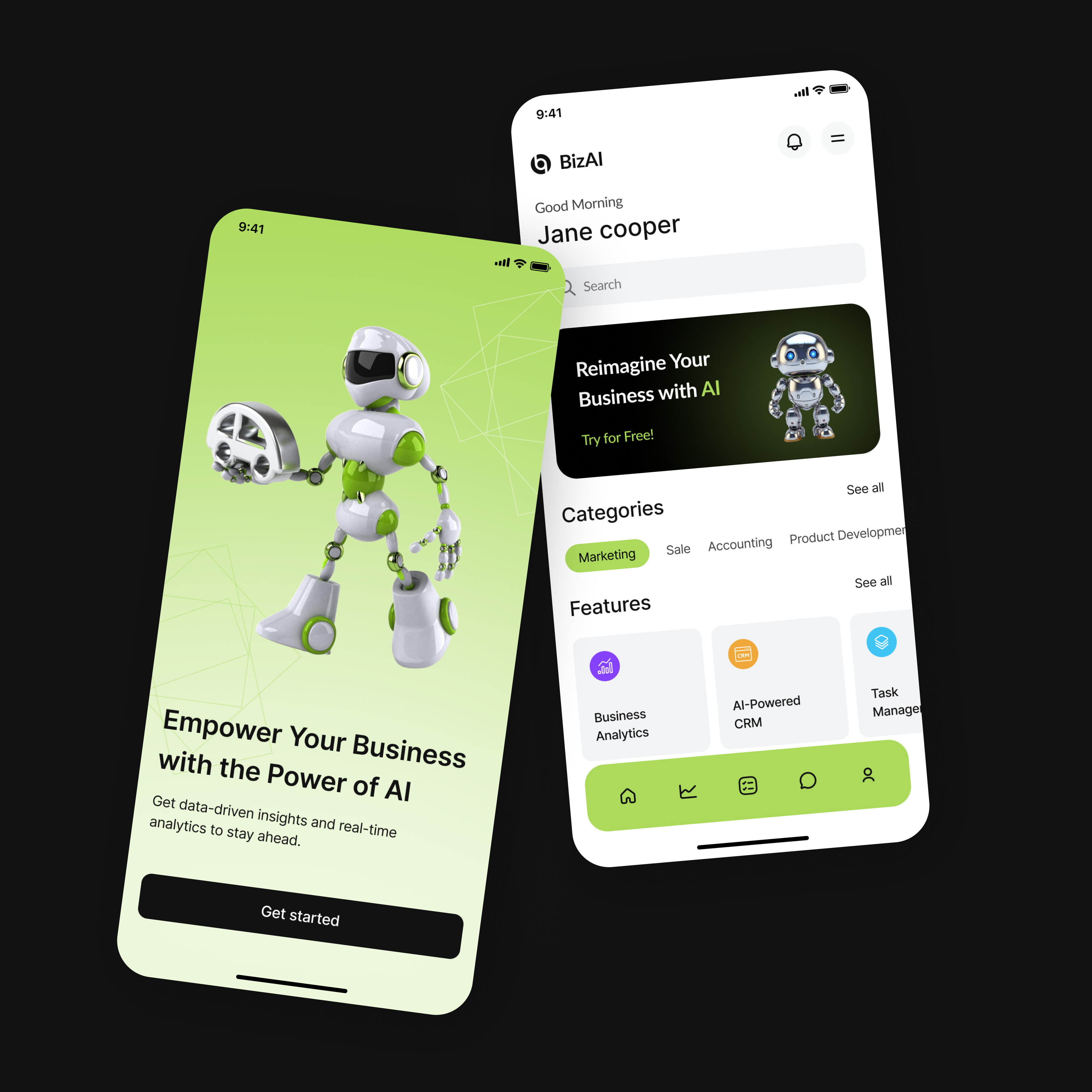 AI app design mobile app by Moonspire Design Agency on Dribbble