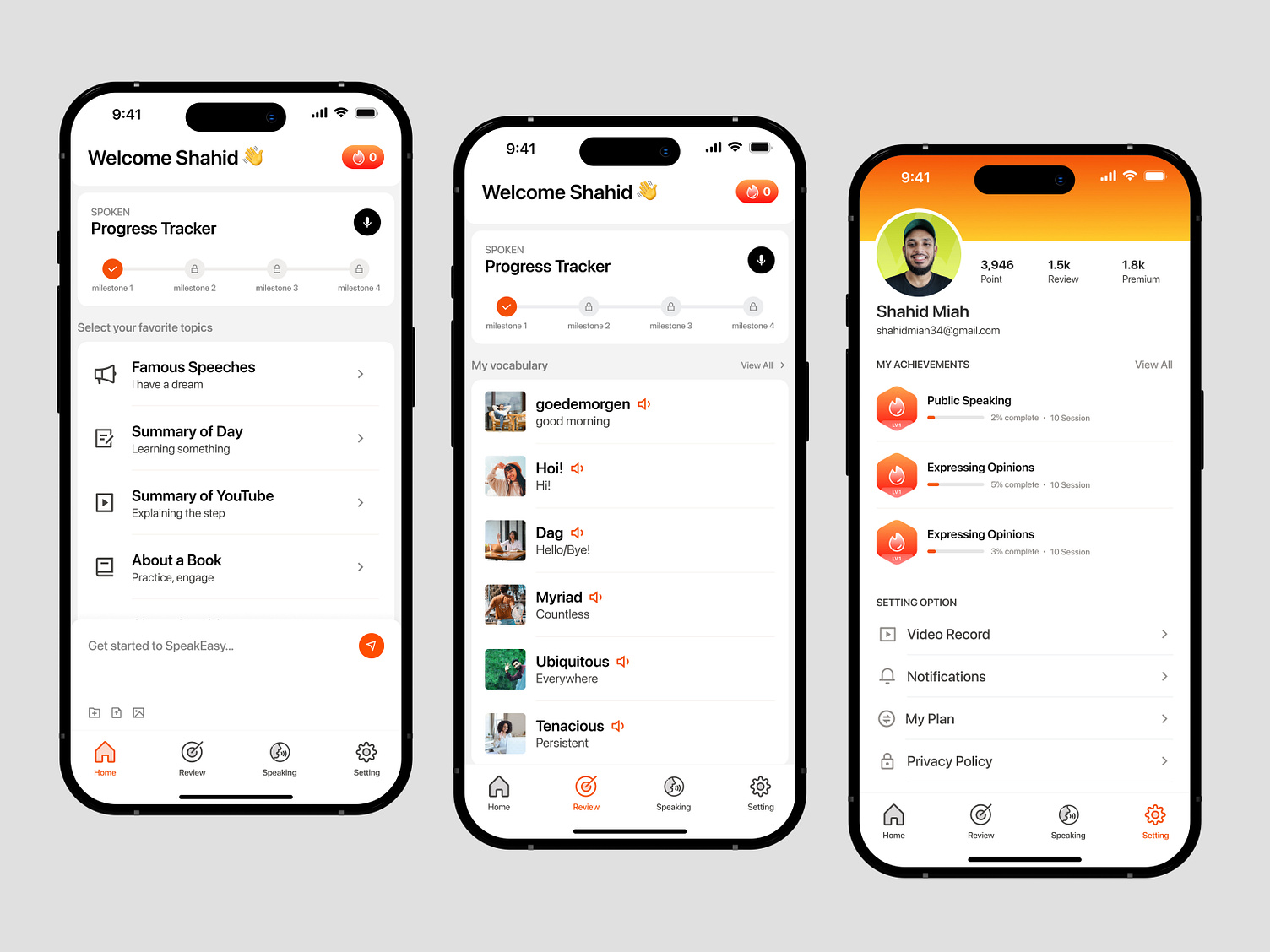 SpeakEase - Language Learning Mobile App by Shahid Miah UI UX Designer for Wavespace - UI/UX ...