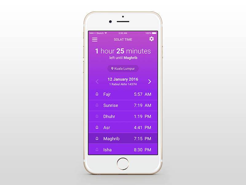 Solat Time by Nurul Izwan Dahlan on Dribbble