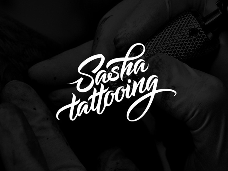 Lettering - Sasha Tattooing by FLAT12 DIGITAL on Dribbble