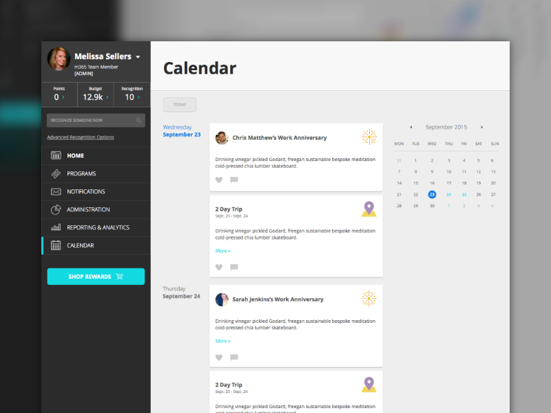 Webapp Calendar by Simon Griffeth on Dribbble