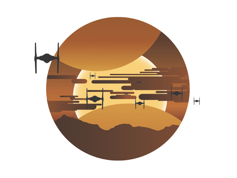 Star Wars_TIE fighter sunset by Matt Harris on Dribbble