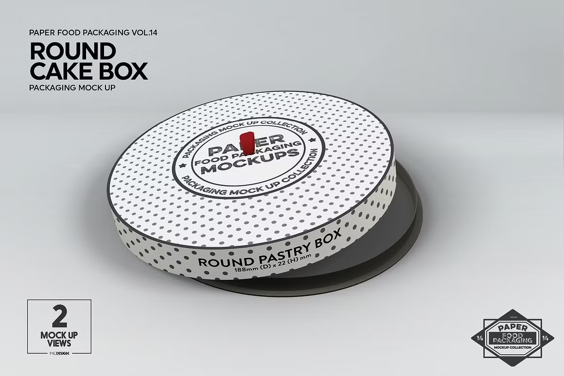 Paper Round Cake Box Packaging Mockup by Mockup Template PSD on Dribbble
