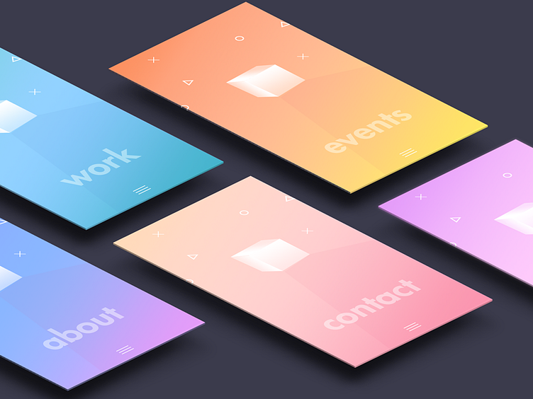 Cube Menu Screens by Jessie Kim on Dribbble