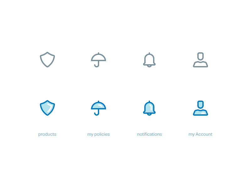 Insurance App Icons by Jolly on Dribbble