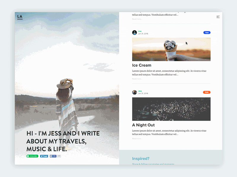 Live blog theme :) by Daniel Mcleay on Dribbble