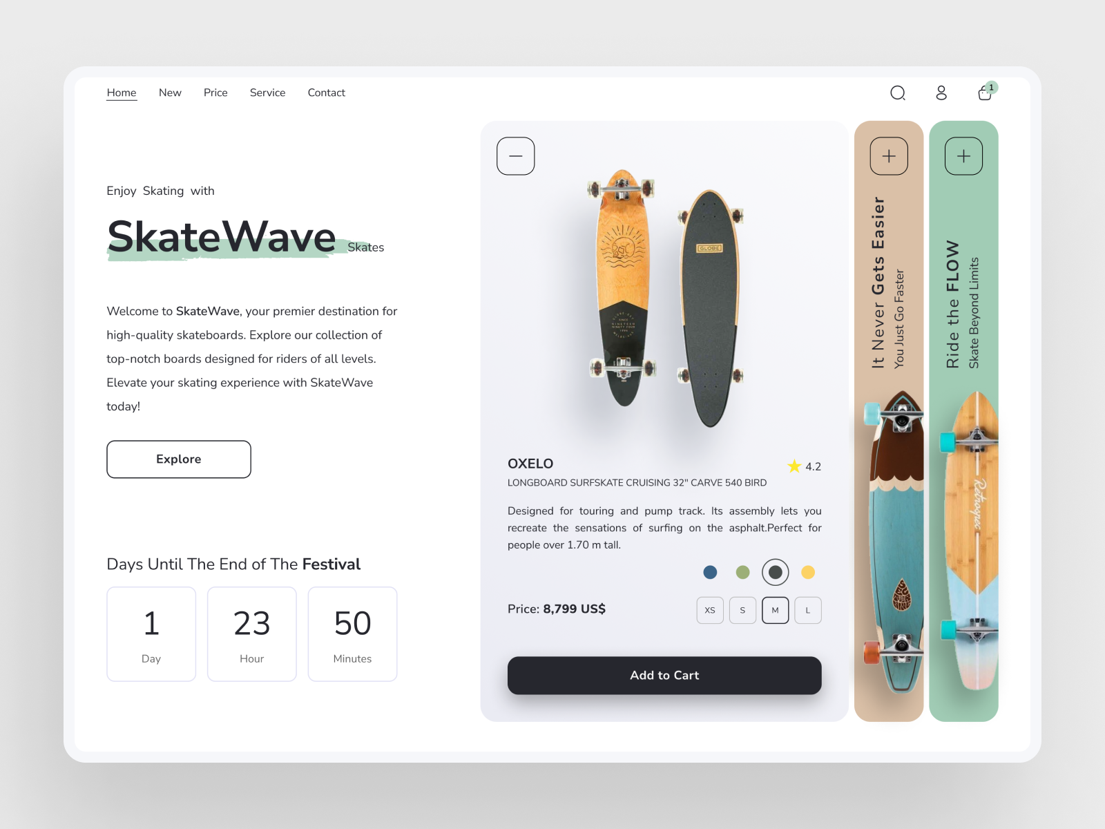 Skateboard landing page design by Sheyda Gharib on Dribbble