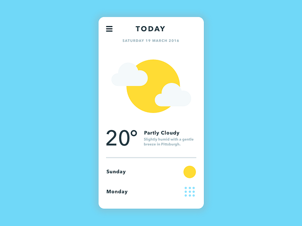 Minimal Weather App by IY on Dribbble