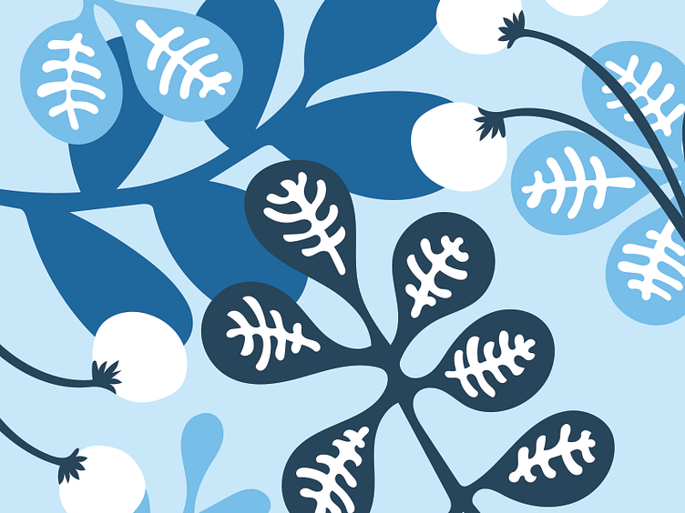 Blue leaves pattern by Jen Pace Duran on Dribbble