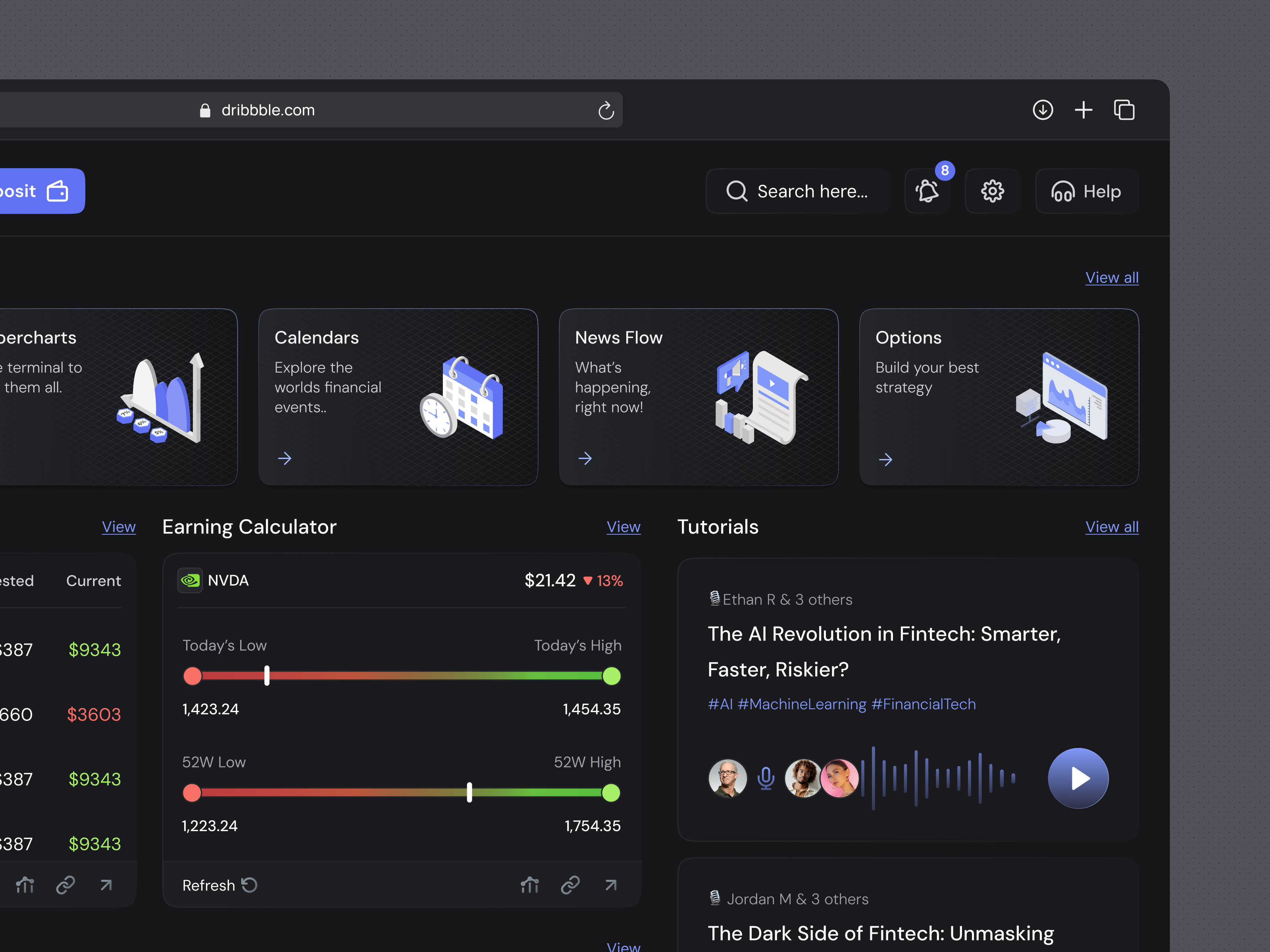 🤑Credly - Tools Page - Fintech Dashboard by Akshay Hooda for Rare™ on ...