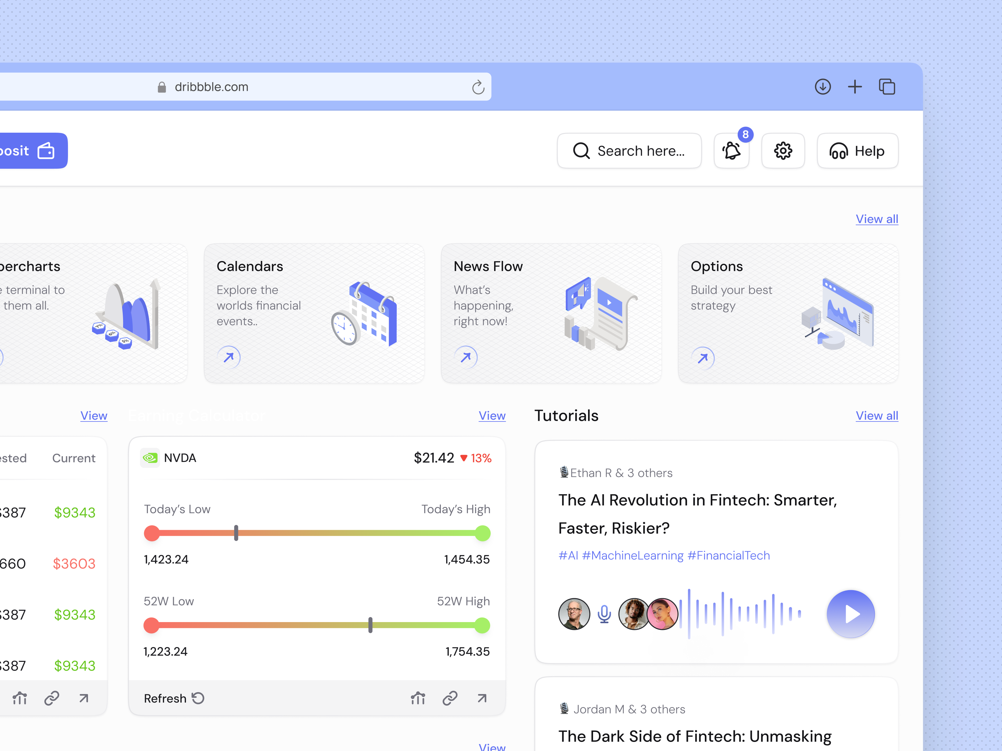 🤑Credly - Tools Page - Fintech Dashboard by Akshay Hooda on Dribbble