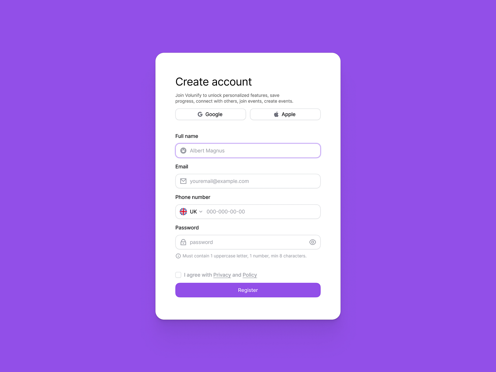 Smooth & Minimal Create Account by Dhio Dhafin Hanandra on Dribbble