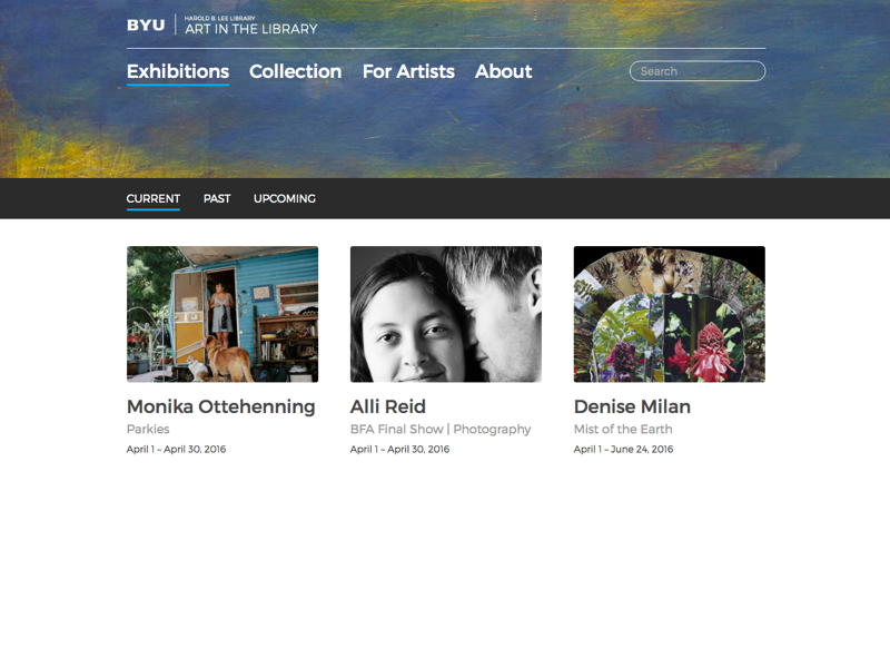 BYU - HBLL - Art in the Library Website by Ben Crabtree on Dribbble