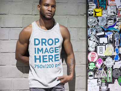 Black Man at a Subway Station Tank Top Mockup by Placeit on Dribbble