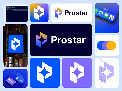 Prostar logo design, brand identity by Graphtheory on Dribbble