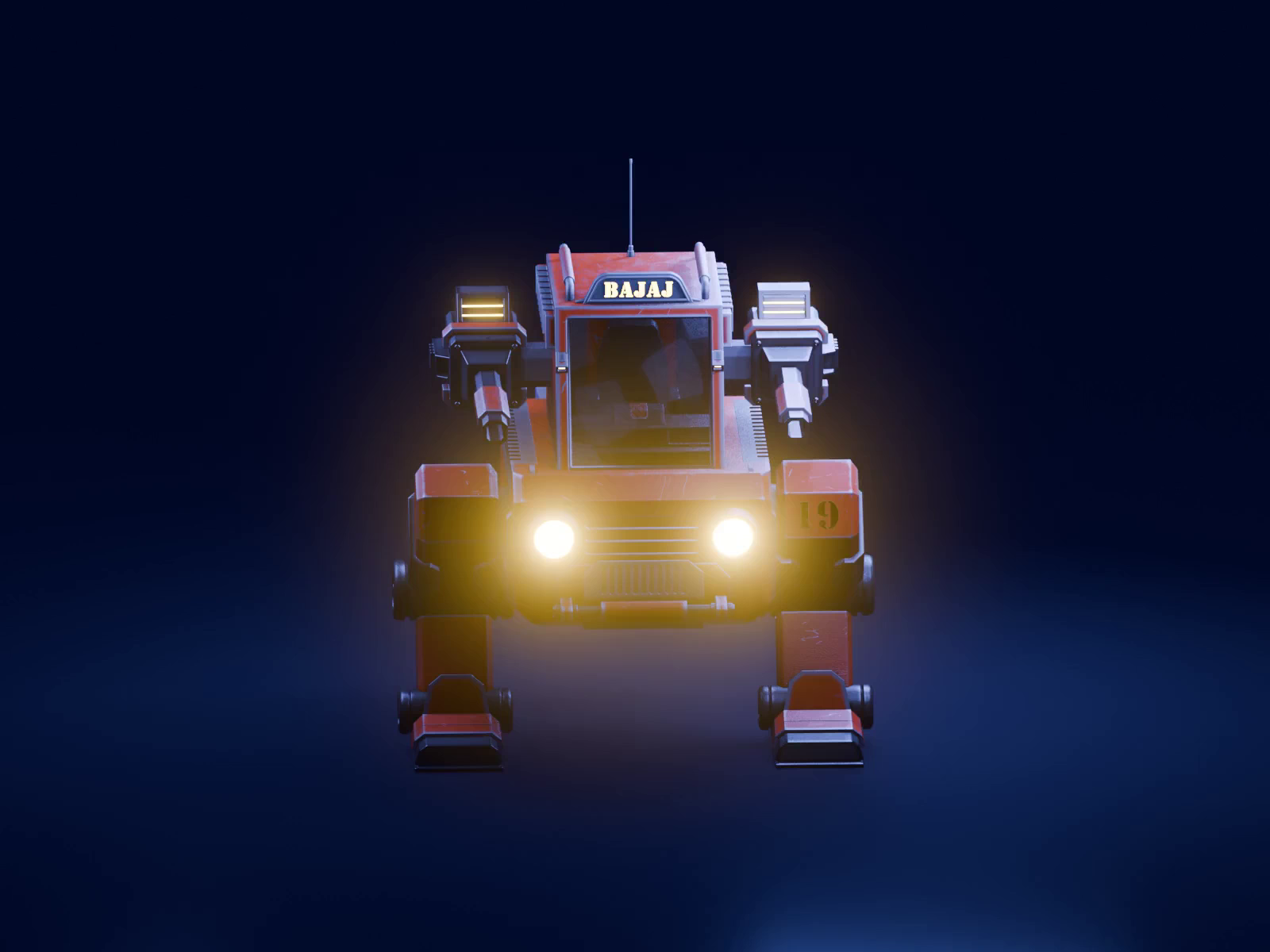 Bajaj mecha 3D model turn table animation by SK_Design Studio on Dribbble