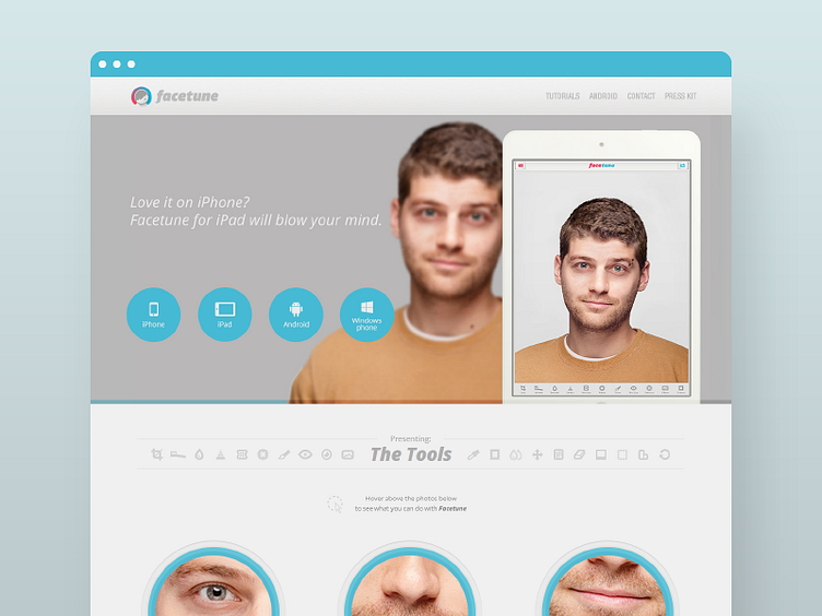 Facetune website - retrospective by Ayelet on Dribbble