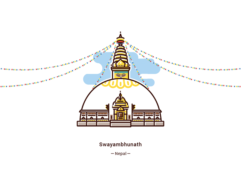 Nepal swayambhunath temple by BirdHsu on Dribbble