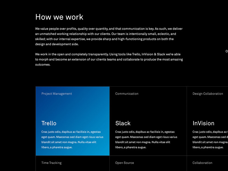 How We Work by Alex Collins for Ether Creative on Dribbble