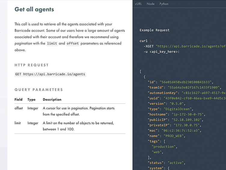 API Documentation Styles by Ronan Flynn-Curran on Dribbble