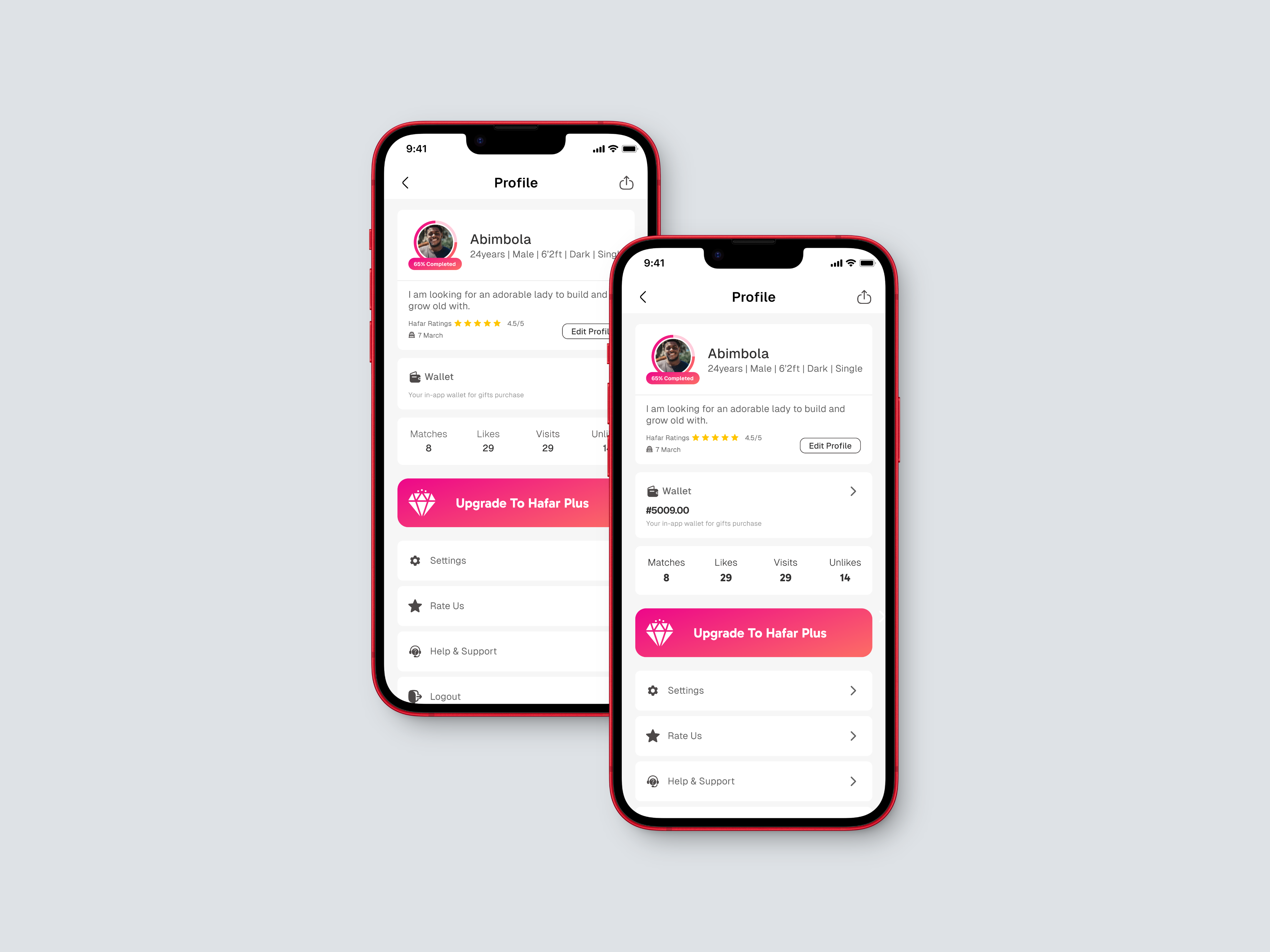 Profile screen with wallet by usman tesilimat on Dribbble