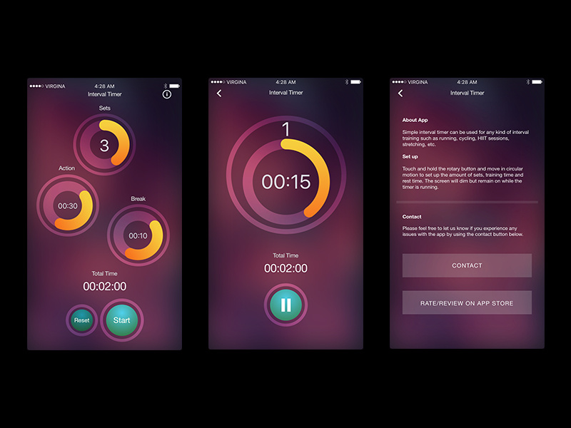 Simple Interval Timer by Gabriela Miranda on Dribbble