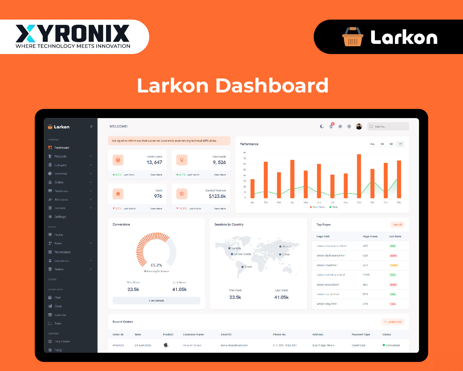 Larkon Dashboard by Xyronix on Dribbble