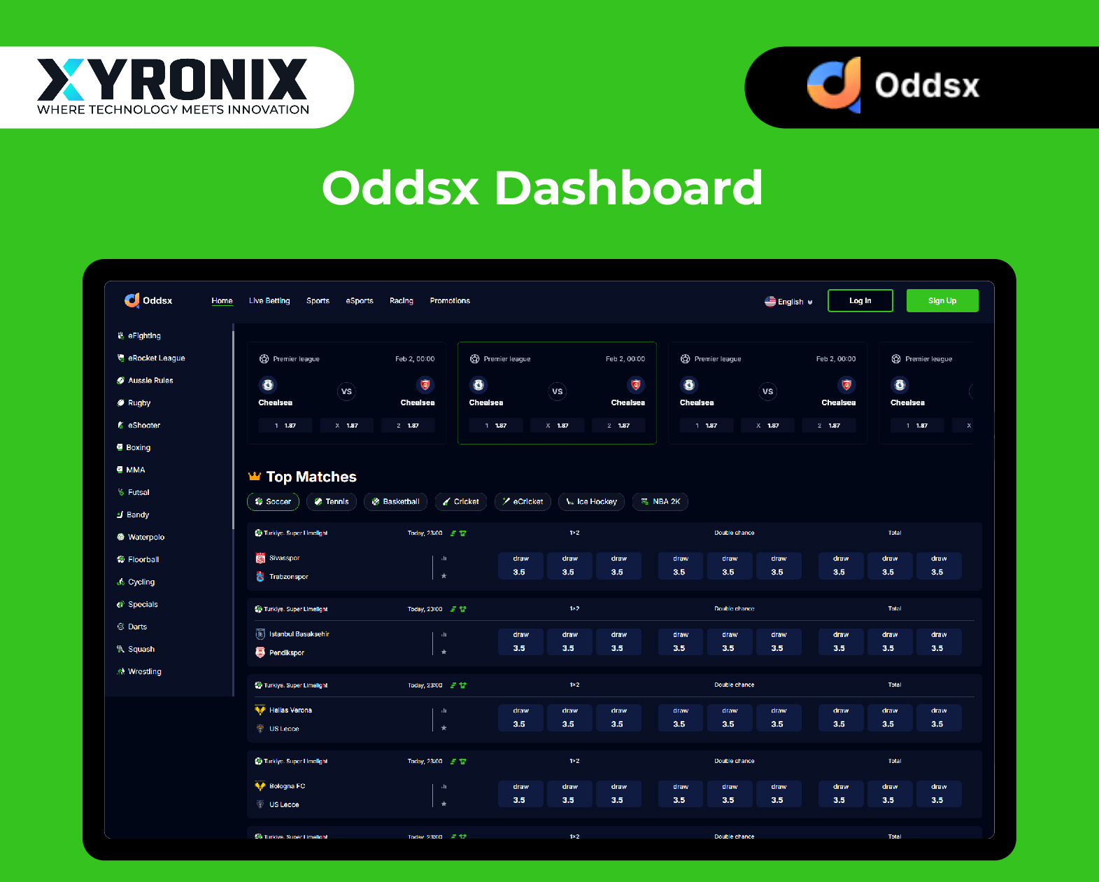 Oddsx Dashboard by Xyronix on Dribbble