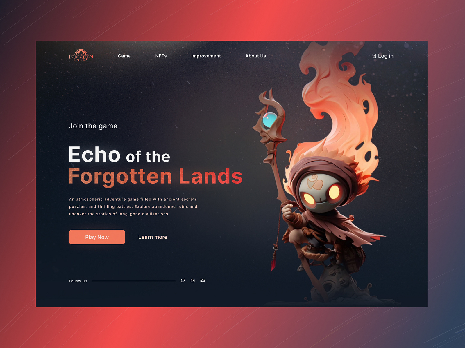 Echo of the Forgotten Lands: NFT game Website by Daniil on Dribbble