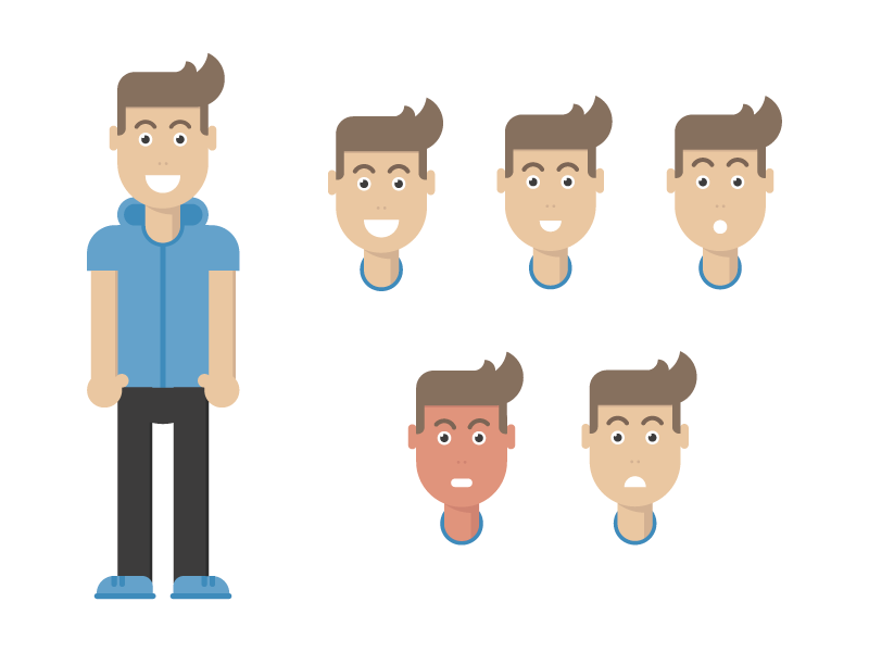 Character expressions by Jeroen Broersma on Dribbble