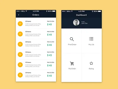 Orders List UI designs, themes, templates and downloadable graphic ...