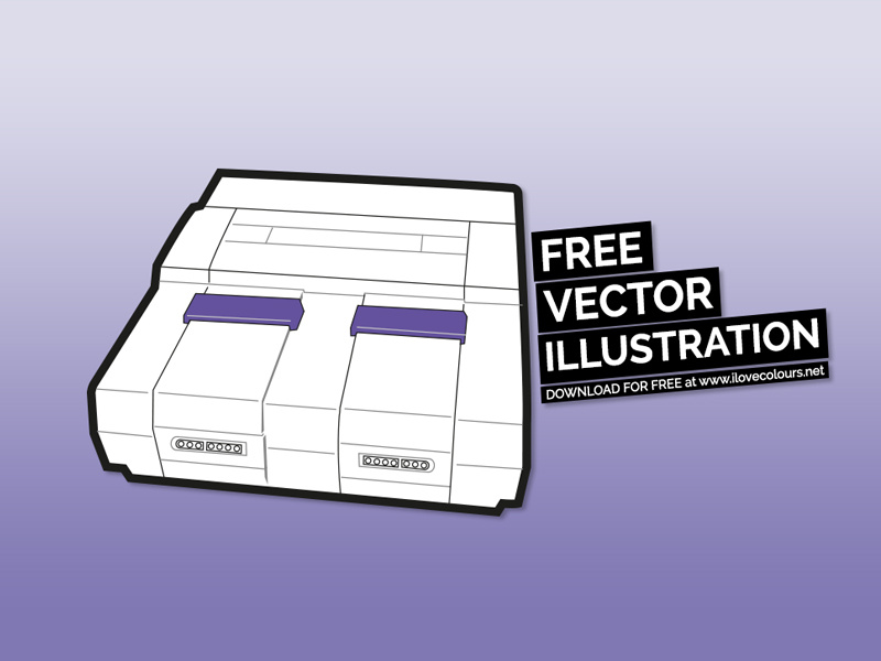 Nintendo Snes - Free vector illustration by i love colours on Dribbble