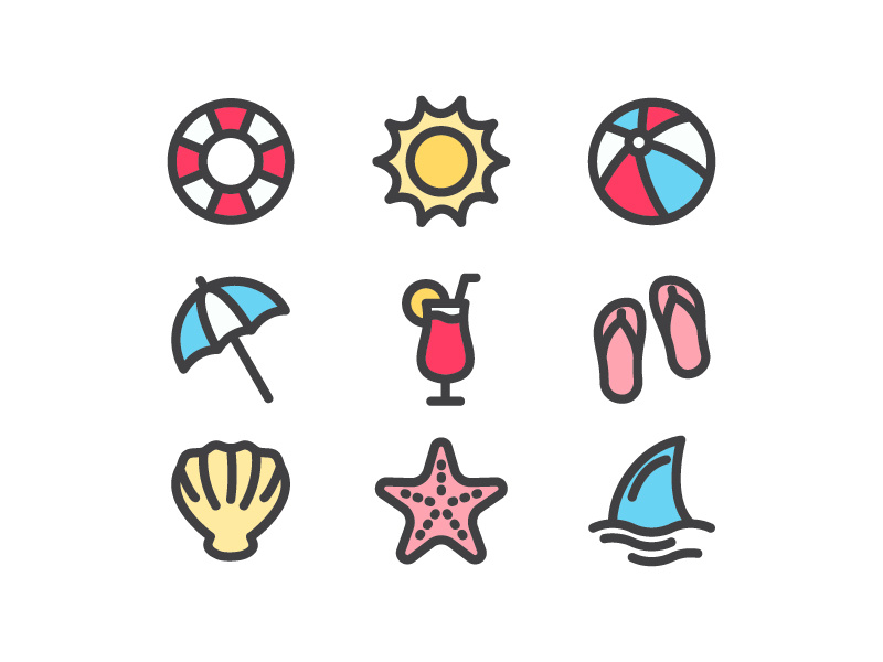 Beach Icons Pack by Ady Aribowo on Dribbble
