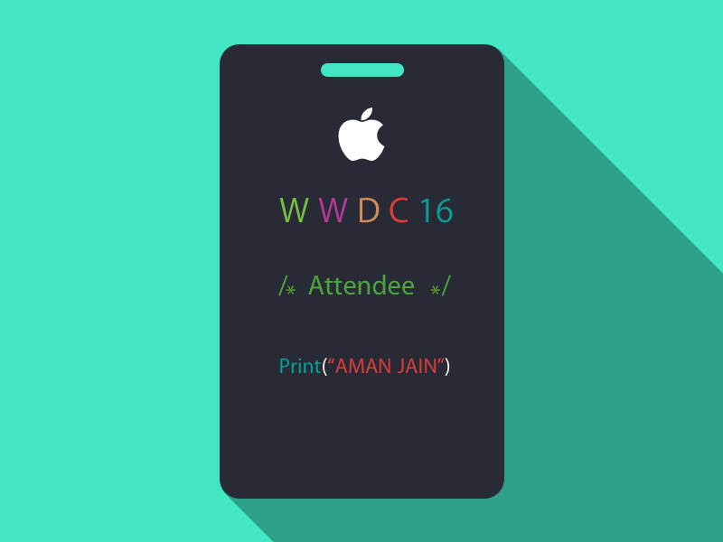 WWDC 2016 Badge by Aman Jain on Dribbble