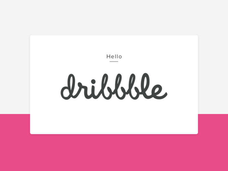 Hello Dribbble by James Tabiner on Dribbble