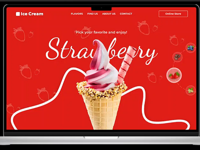 Ice Cream Store – Landing Page UI Design by Rehmat Amjad on Dribbble