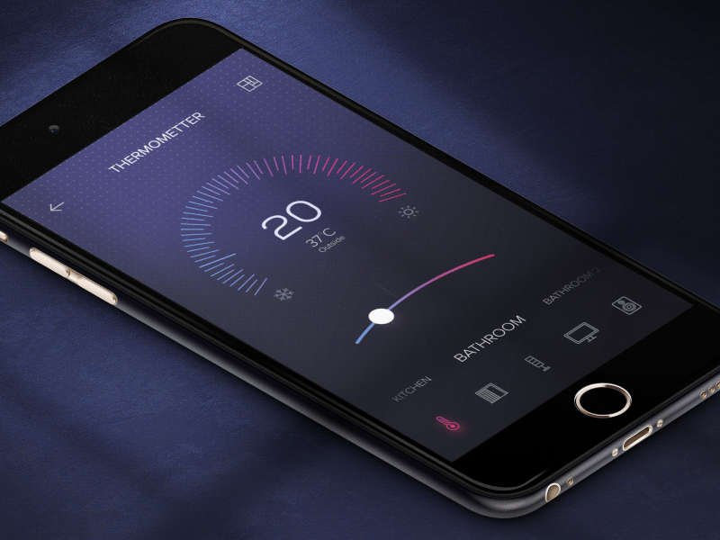 Smart Home app - Thermometer by Anh Nguyen on Dribbble