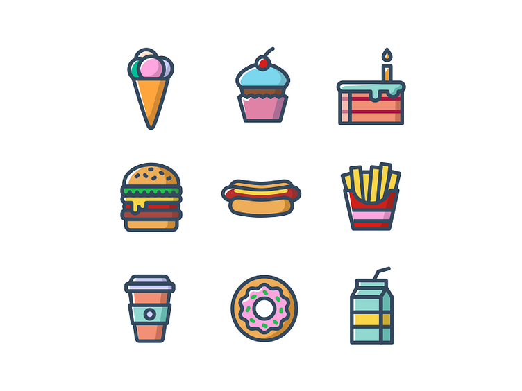 Food Icons by Marina Reznik on Dribbble