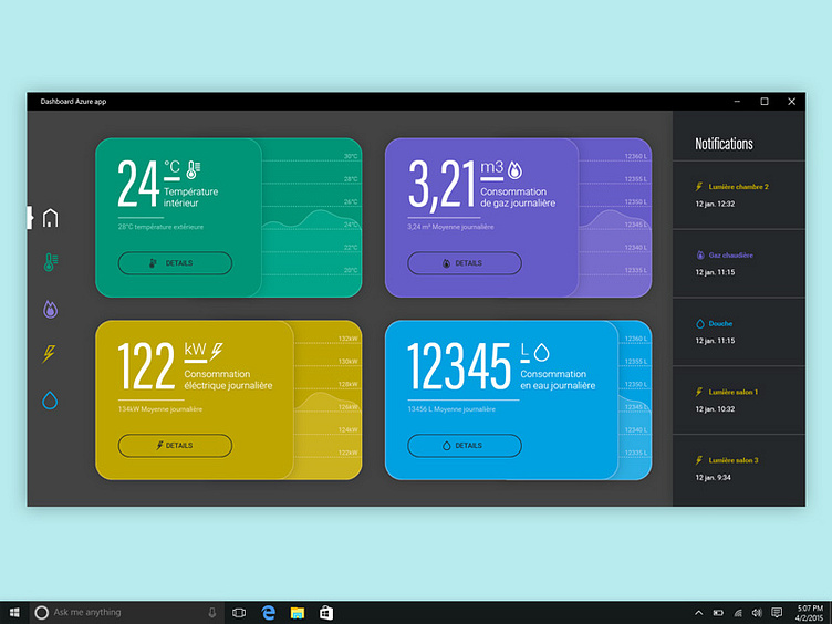 Home automation dashboard app by Axel NEMETH on Dribbble