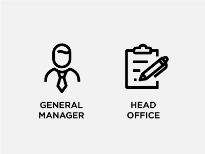 General Manager & Head Office Pictograms by Boyko on Dribbble